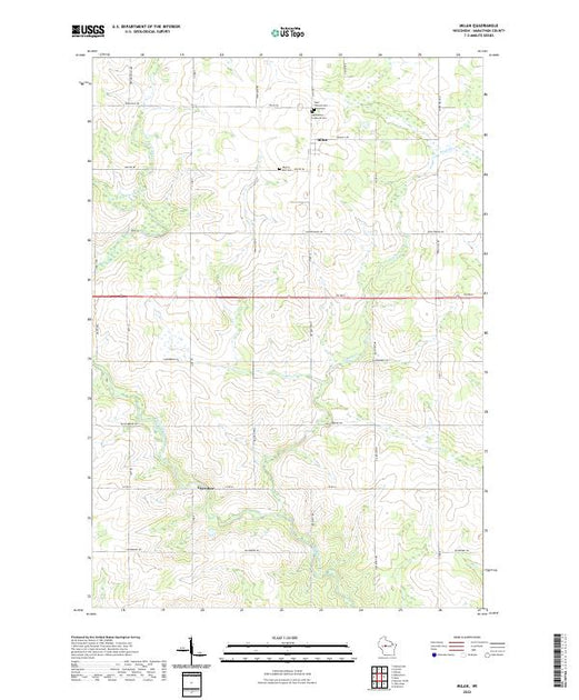 US Topo 7.5-minute map for Milan WI – American Map Store