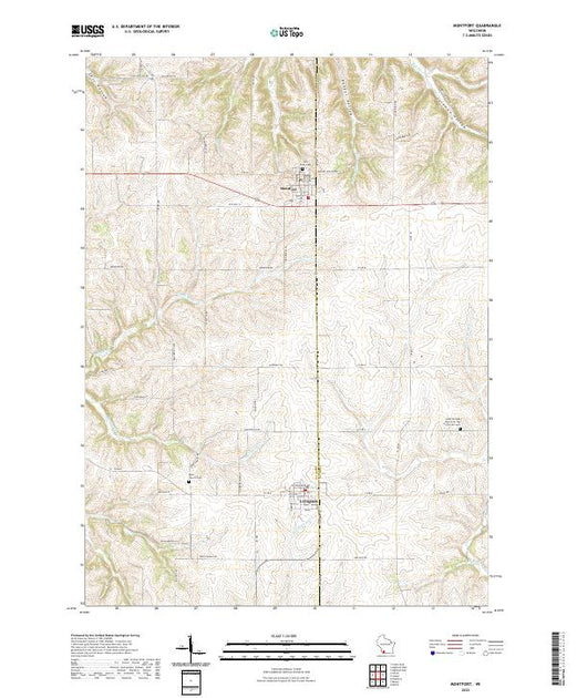 US Topo 7.5-minute map for Montfort WI – American Map Store