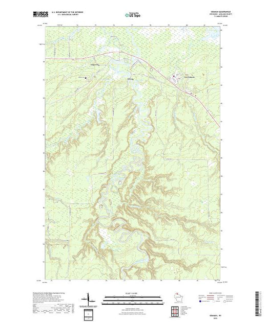 US Topo 7.5-minute map for Odanah WI – American Map Store