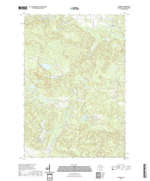 US Topo 7.5-minute map for Pearson WI – American Map Store