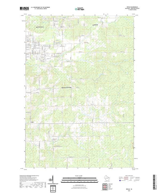 US Topo 7.5-minute map for Peplin WI – American Map Store
