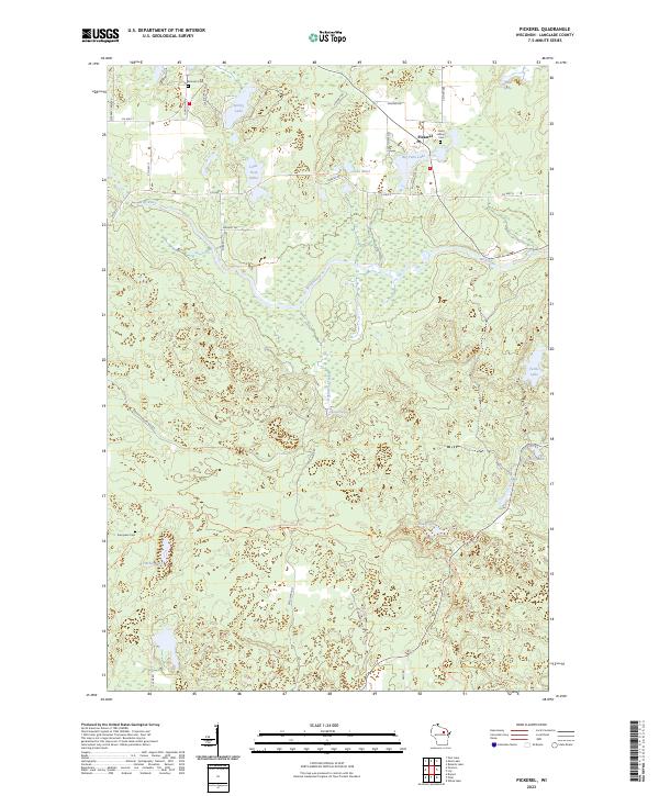 US Topo 7.5-minute map for Pickerel WI – American Map Store