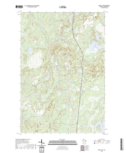 US Topo 7.5-minute map for Priest Lake WI – American Map Store