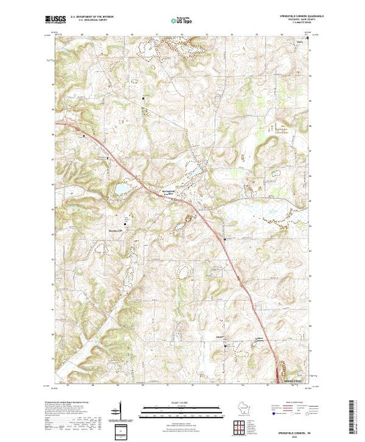 US Topo 7.5-minute map for Springfield Corners WI – American Map Store
