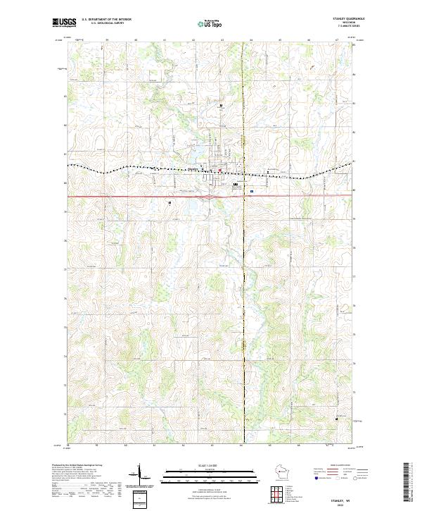 US Topo 7.5-minute map for Stanley WI – American Map Store