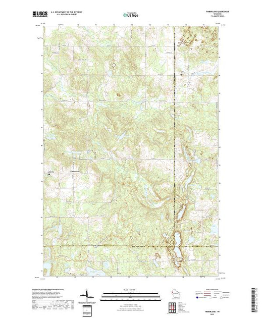 US Topo 7.5-minute map for Timberland WI – American Map Store
