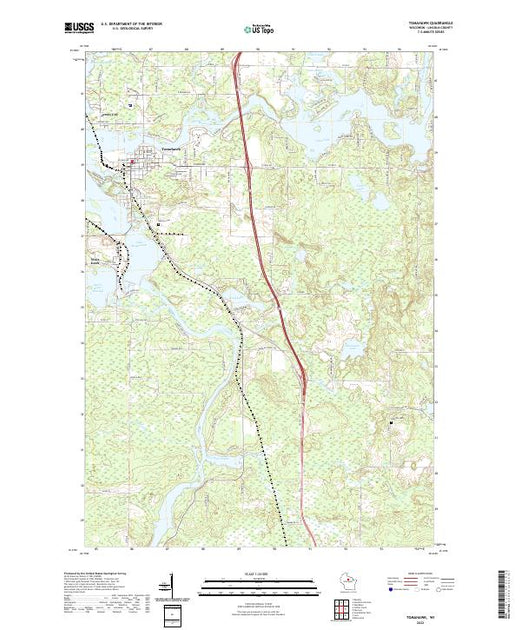 US Topo 7.5-minute map for Tomahawk WI – American Map Store