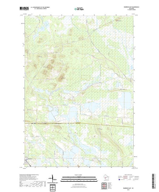 US Topo 7.5-minute map for Warrens East WI – American Map Store