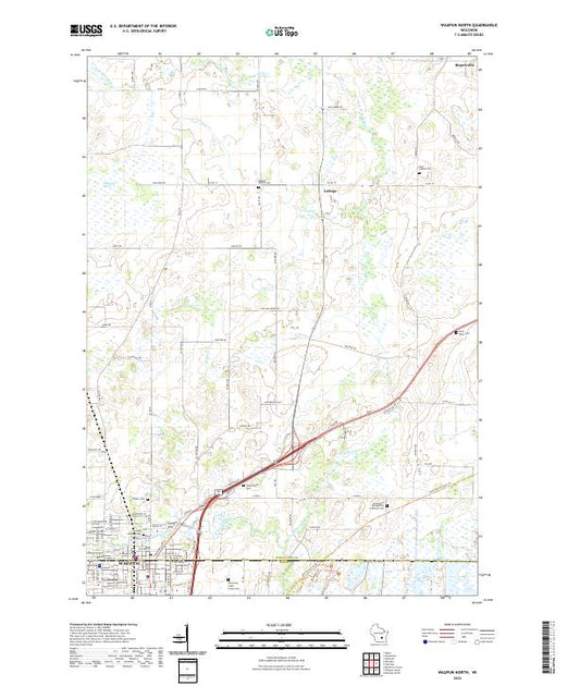 US Topo 7.5-minute map for Waupun North WI – American Map Store