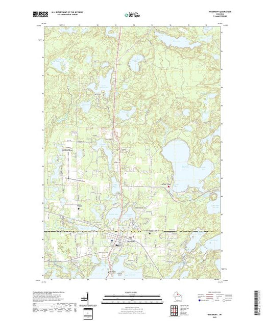 US Topo 7.5-minute map for Woodruff WI – American Map Store