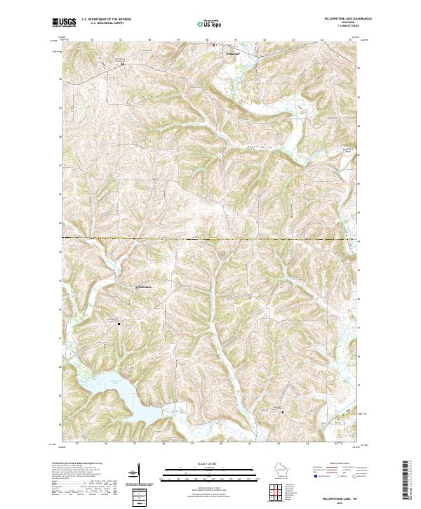 US Topo 7.5-minute map for Yellowstone Lake WI – American Map Store