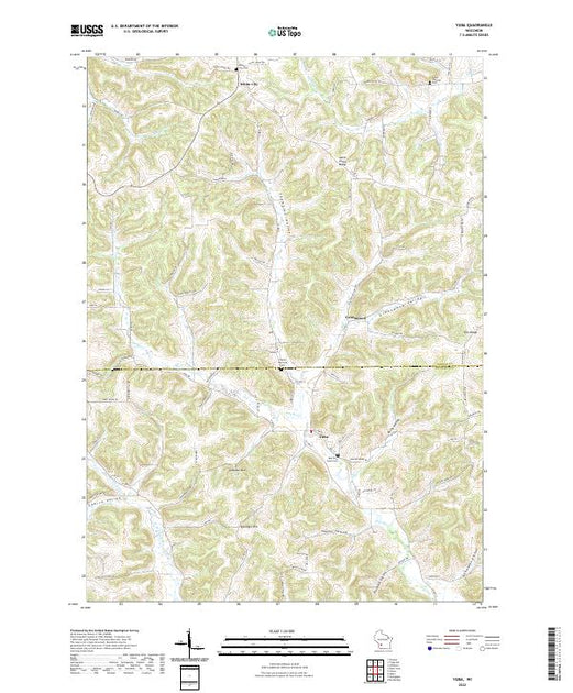 US Topo 7.5-minute map for Yuba WI – American Map Store