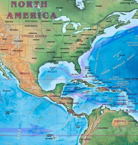 Ocean Map of the World – American Map Store
