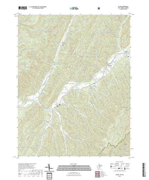 US Topo 7.5-minute map for Alvon WVVA – American Map Store
