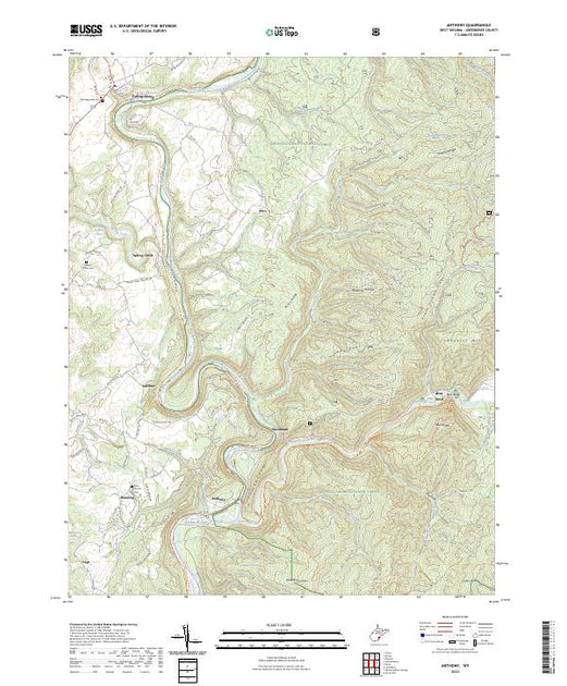 US Topo 7.5-minute map for Anthony WV – American Map Store