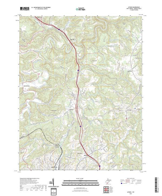 US Topo 7.5-minute map for Athens WV – American Map Store