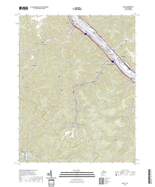 US Topo 7.5-minute map for Belle WV – American Map Store
