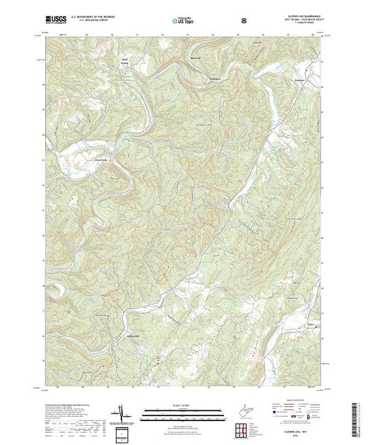 US Topo 7.5-minute map for Clover Lick WV – American Map Store