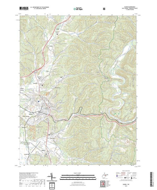 US Topo 7.5-minute map for Elkins WV – American Map Store
