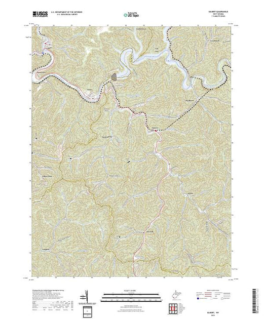 US Topo 7.5-minute map for Gilbert WV – American Map Store