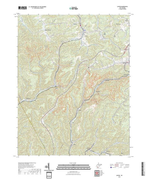 US Topo 7.5-minute map for Lester WV – American Map Store