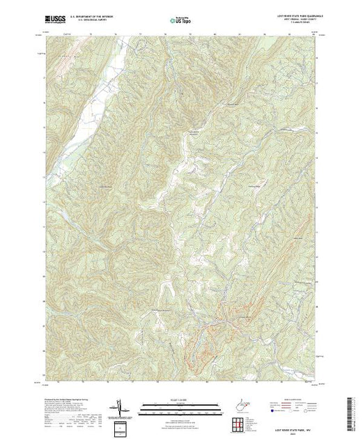 US Topo 7.5-minute map for Lost River State Park WV – American Map Store