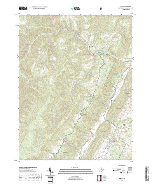 US Topo 7.5-minute map for Onego WV – American Map Store