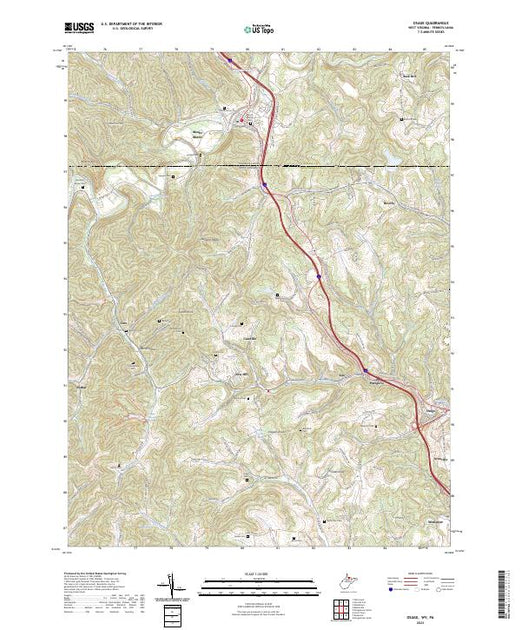 US Topo 7.5-minute map for Osage WVPA – American Map Store