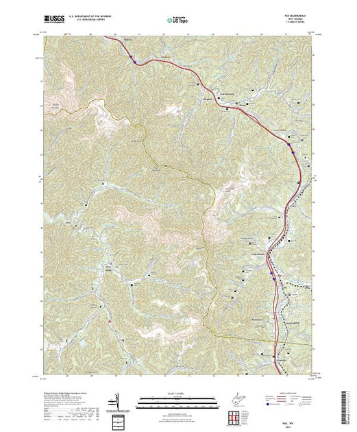 US Topo 7.5-minute map for Pax WV – American Map Store