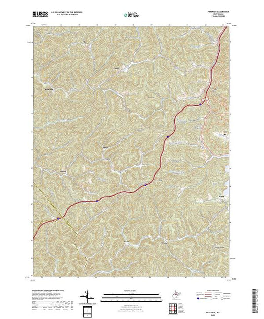 US Topo 7.5-minute map for Peterson WV – American Map Store