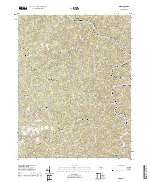 US Topo 7.5-minute map for Ranger WV – American Map Store