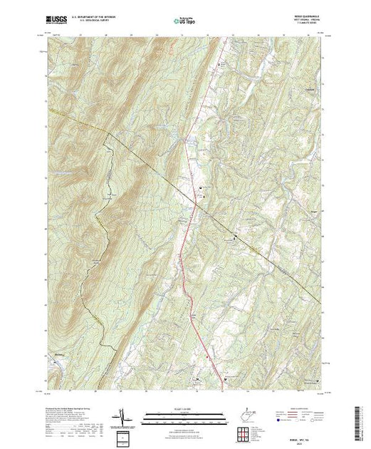 US Topo 7.5-minute map for Ridge WVVA – American Map Store