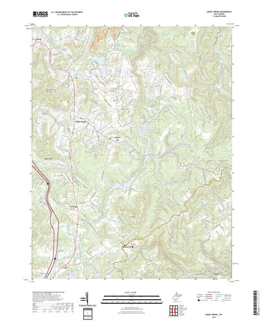 US Topo 7.5-minute map for Shady Spring WV – American Map Store