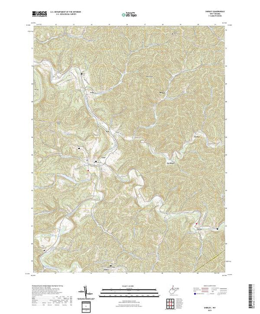 US Topo 7.5-minute map for Shirley WV – American Map Store
