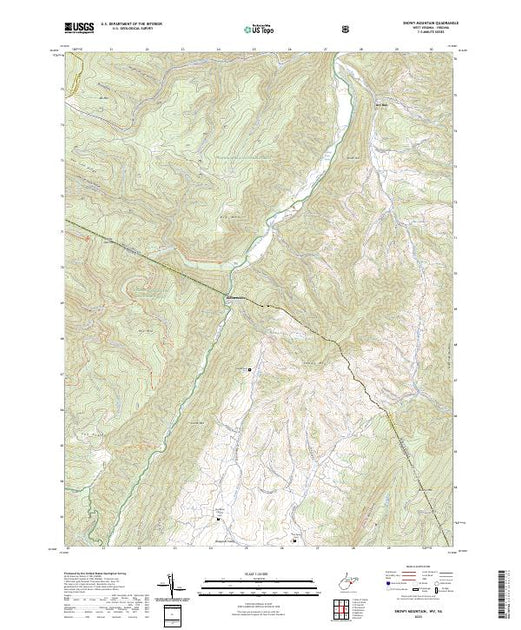 US Topo 7.5-minute map for Snowy Mountain WVVA – American Map Store