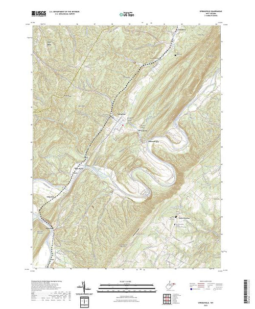 US Topo 7.5-minute map for Springfield WV – American Map Store