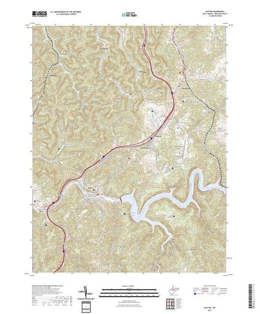 US Topo 7.5-minute map for Sutton WV – American Map Store