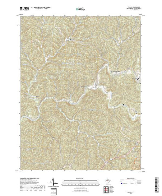 US Topo 7.5-minute map for Tanner WV – American Map Store