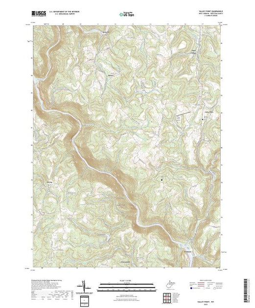 US Topo 7.5-minute map for Valley Point WV – American Map Store
