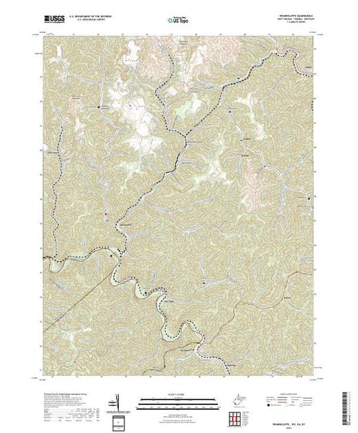 US Topo 7.5-minute map for Wharncliffe WVVAKY – American Map Store