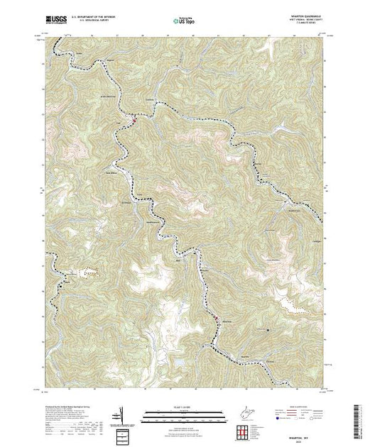 US Topo 7.5-minute map for Wharton WV – American Map Store