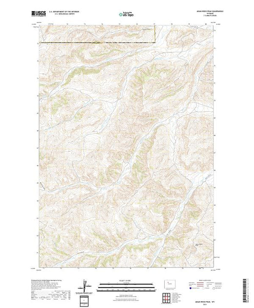USGS US Topo 7.5-minute map for Adam Weiss Peak WY 2021 – American Map ...