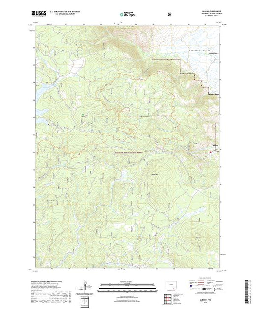 USGS US Topo 7.5-minute map for Albany WY 2021 – American Map Store
