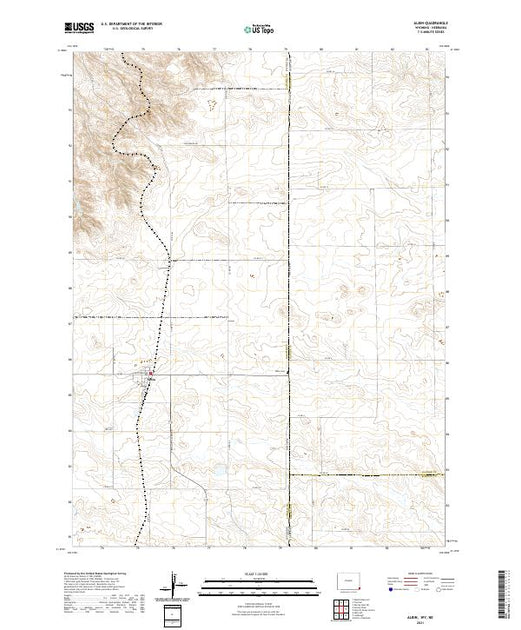 USGS US Topo 7.5-minute map for Albin WYNE 2021 – American Map Store