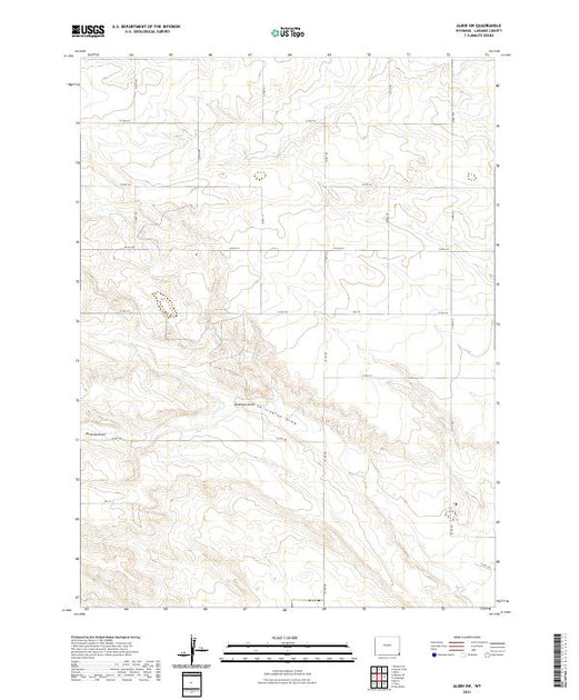 USGS US Topo 7.5-minute map for Albin SW WY 2021 – American Map Store