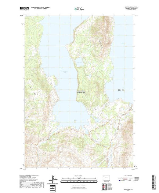 USGS US Topo 7.5-minute map for Alder Lake WY 2021 – American Map Store