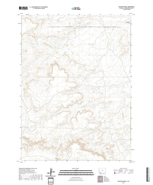 USGS US Topo 7.5-minute map for Antelope Knoll WY 2021 – American Map Store