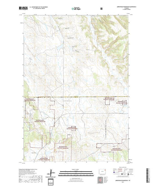 US Topo 7.5-minute map for Arrowhead Reservoir WY – American Map Store