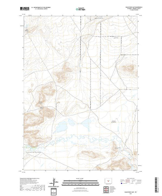 USGS US Topo 7.5-minute map for Black Rock Gap WY 2021 – American Map Store