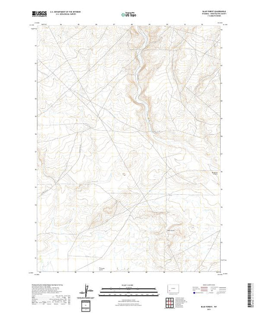 USGS US Topo 7.5-minute map for Blue Forest WY 2021 – American Map Store